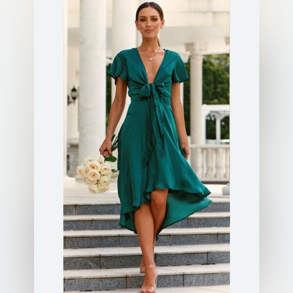 Petal & Pup | Dresses | Petal Pup Amanda Hilo Tie Front Party Dress In ...